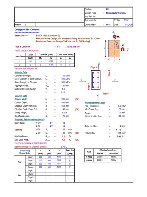 Design Of Rc Column Project Pdf Column Architectural Elements