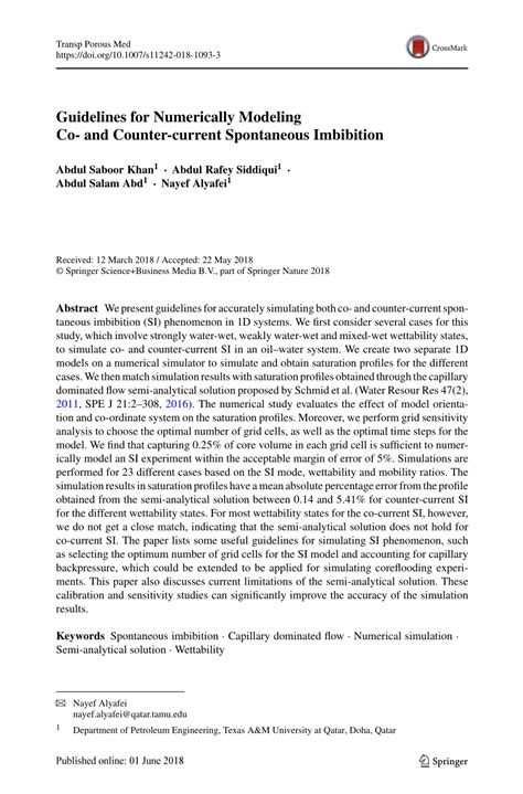 Pdf Guidelines For Numerically Modeling Co And Counter Current