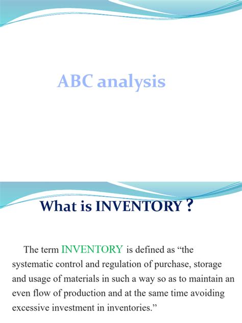 Abcanalysis Pdf Inventory Economies