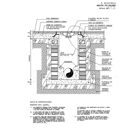 Drop Hole Sewer Detail Section 2d View Layout Autocad File Cadbull