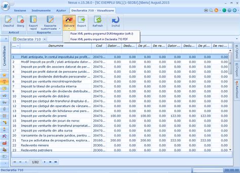Nexus Erp Salvare Fisier Xml Pentru Import In Declaratia 710 Pdf