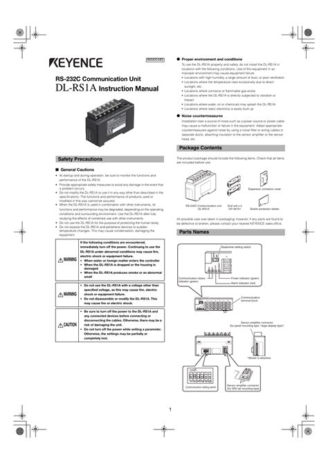 keyence dl rs1a user manual 4 pages original mode