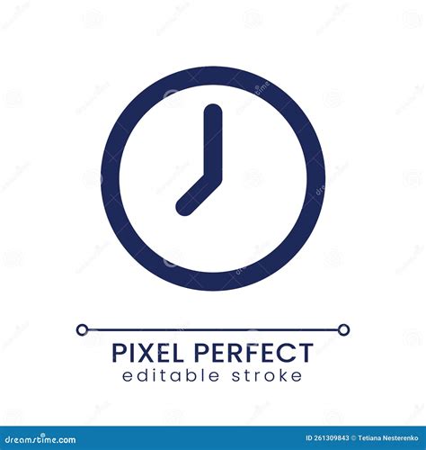 Clock Pixel Perfect Linear Ui Icon Stock Vector Illustration Of