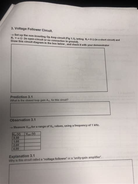 Solved Voltage Follower Circuit Set Up The Chegg