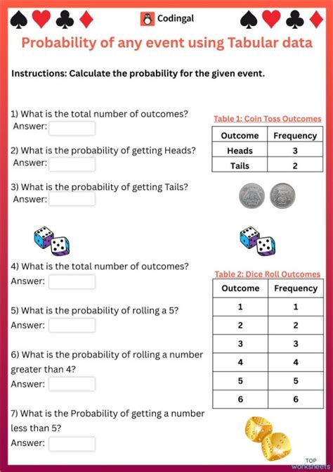 Probability Interactive Worksheets And Online Exercises Topworksheets