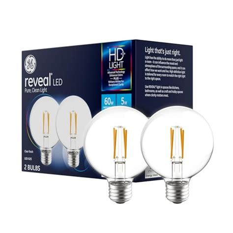 Ge Reveal Led Light Bulbs 60 Watt G25 Globe Bulbs Medium Base 2