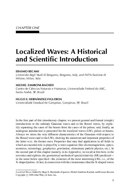 Pdf Localized Waves A Historical And Scientific Introduction