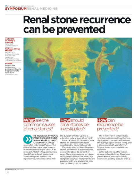 Pdf Renal Stone Recurrence Can Be Prevented