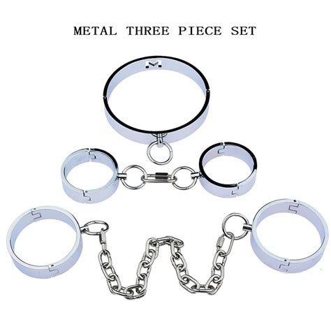New Adult Games Metal Restraints Bdsm Bondage Neck Collar Hand Ankle