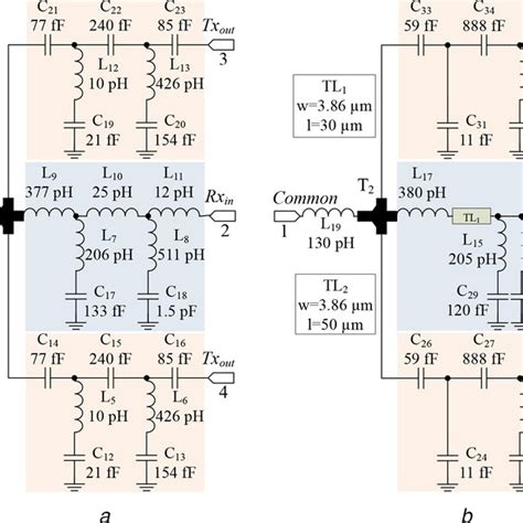 Duplexer Equivalent Circuit A Schematic Optimised B Layout