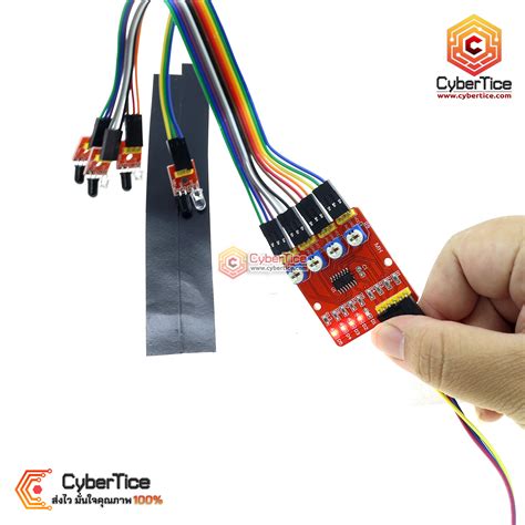 สอนใช้งาน Arduino เซ็นเซอร์ตรวจจับเส้นขาวดำ ตรวจจับวัตถุ 4 จุดแยกอิสระ