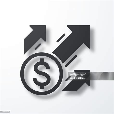 Dollar Increase Icon With Shadow On White Background High Res Vector