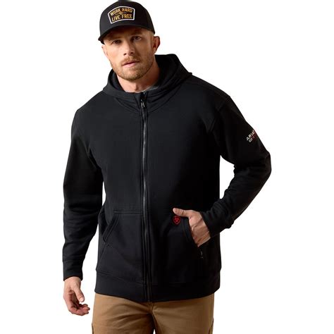 Ariat Mens Fr Durastretch Full Zip Hoodie Black Elliottsboots
