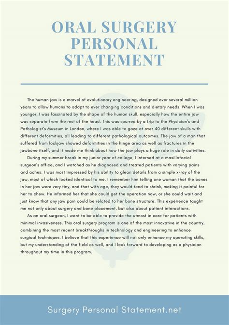 Oral Surgery Personal Statement By Surgeryps On Deviantart
