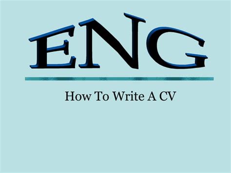 Effective Cv Resume Writing Ppt