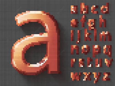 Set Of Copper 3d Lowercase English Letters Yellow Symbol Fortune Vector