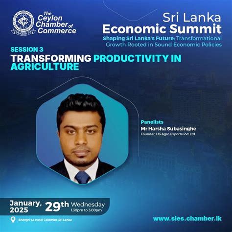 Srilankaeconomicsummit Transformationalgrowth Hsagroexports… Harsha Subasinghe