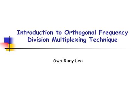 Ofdma Orthogonal Frequency Division Multiple Access Ppt By Prem Kamal