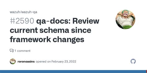 Qa Docs Review Current Schema Since Framework Changes Issue 2590 Wazuh Wazuh Qa GitHub