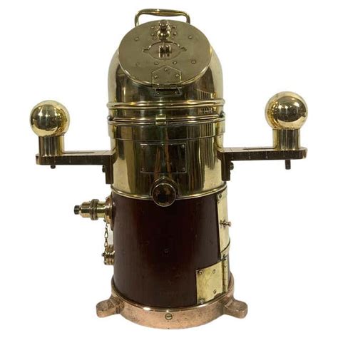 Large Authentic Brass Ship Binnacle Made In Great Britain At 1stdibs