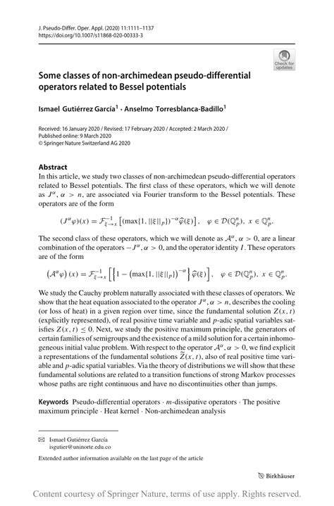 Some Classes Of Non Archimedean Pseudo Differential Operators Related