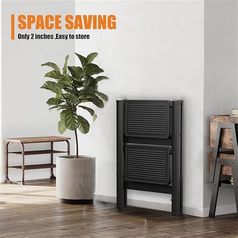 Effieler 2 Step Ladder 2 Step Stool Folding Step Stool With Handrails