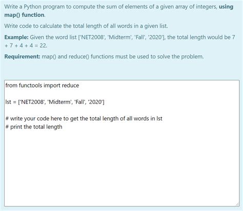 Solved Write A Python Program To Compute The Sum Of Elements