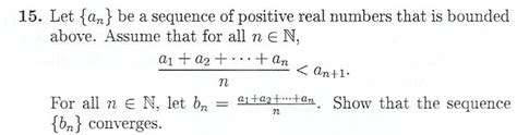 solved 15 let sany be a sequence of positive real numbers