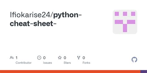 Github Ifiokarise Python Cheat Sheet