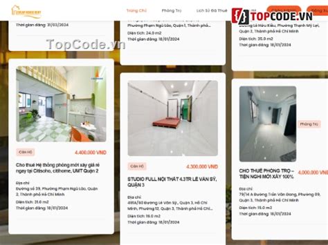 website quản lý phòng trọ Đặt phòng có tích hợp thanh toán online