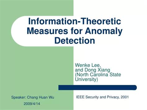 Ppt Information Theoretic Measures For Anomaly Detection Powerpoint
