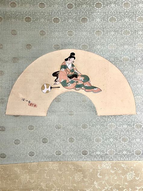 真作 仙 小堀鞆音 扇面美人 絹本 肉筆 合箱 金泥 美人画 絵画 掛軸 明治 昭和時代の日本画家 栃木の人 師 川崎千虎 美人画 ｜売買されたオークション情報、yahooの商品情報を