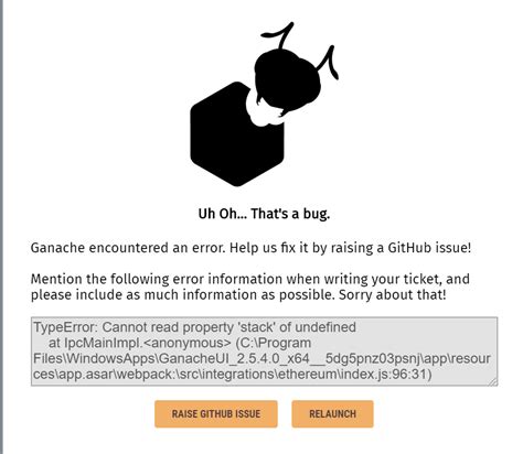 system error when running ganache 2 5 4 on win32 · issue 5175