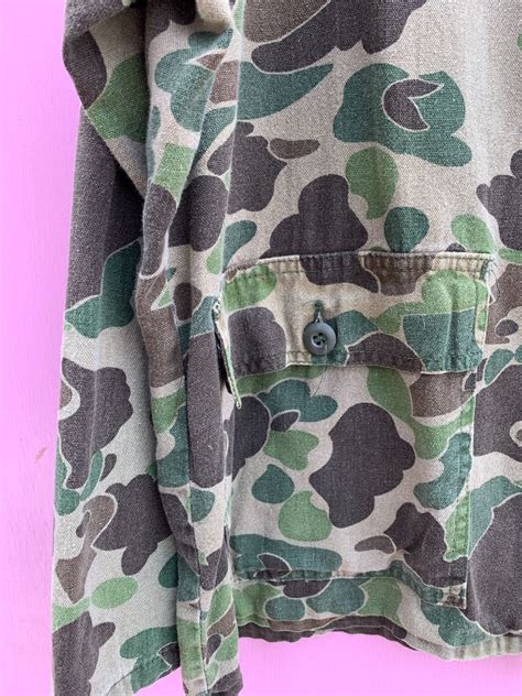 As Is Military Duck Camo 100 Cotton Long Sleeve Button Up Shirt