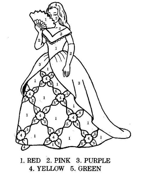 A Princess Color By Number Coloring Page Download Print Or Color Online For Free