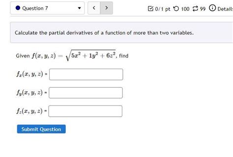 Solved Calculate The Partial Derivatives Of A Function Of Chegg