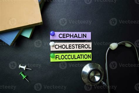Cephalin Cholesterol Flocculation Text On Sticky Notes Top View