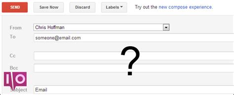 an email form with a question mark on the top right corner and bottom left corner