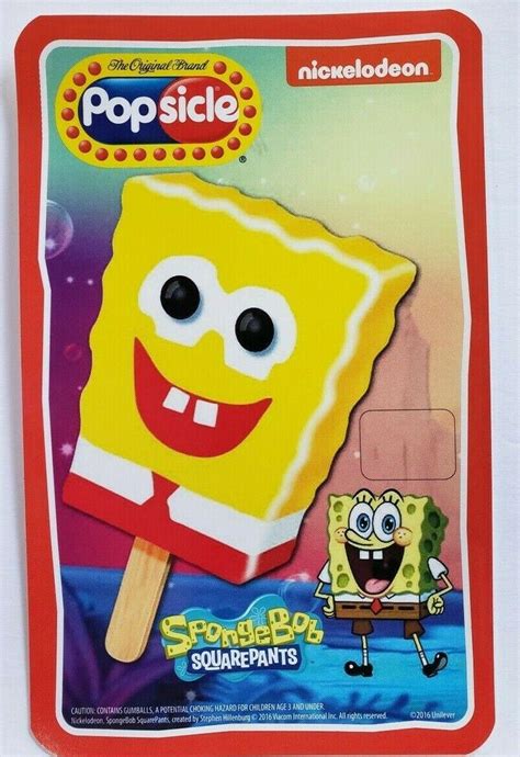 Spongebob Popsicle Brand Ice Cream Truck Push Cart Sticker Free