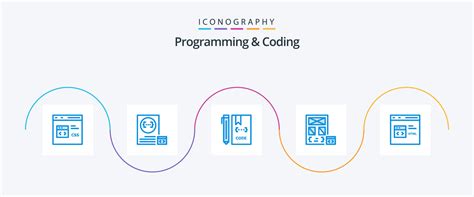 Programming And Coding Blue 5 Icon Pack Including Develop App