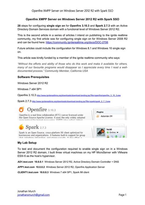 openfire xmpp server on windows server 2012 r2 with spark sso pdf