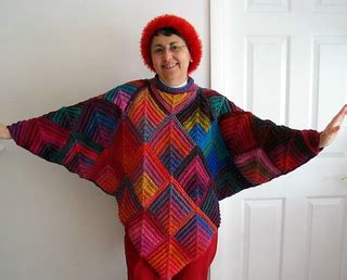 Ravelry Mitered Diamond Poncho Pattern By Melody Johnson