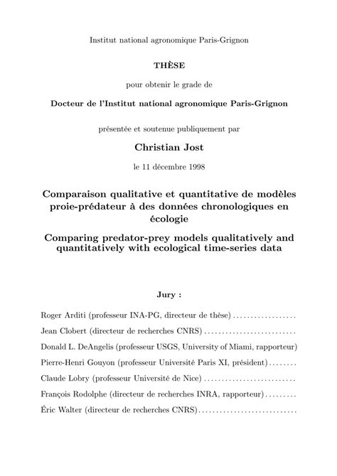 Pdf Comparing Predatorprey Models Qualitatively And Quantitatively