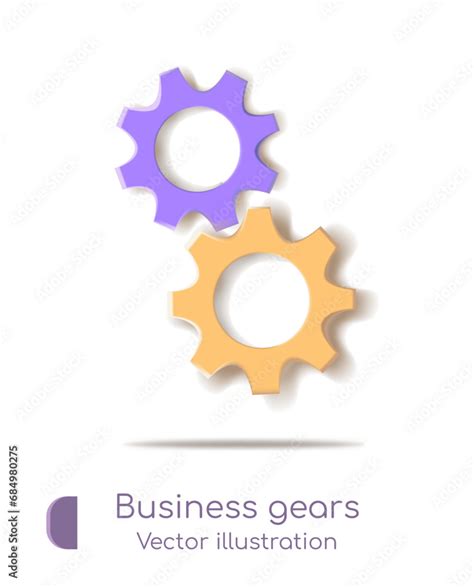 3d Gears Icon On White Background Repair Optimizing Workflow Concept Minimal Cartoon Style