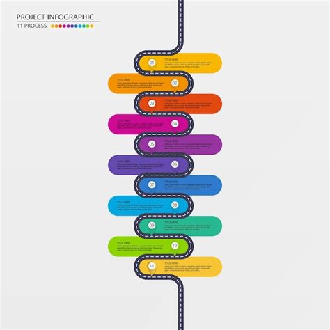 Premium Vector Road Map Infographic Design Element With 11 Steps
