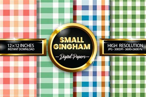 Small Gingham Digital Papers 04 Variations 2988417