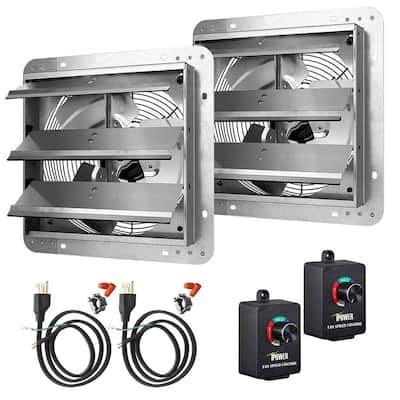 Elexnux 12 In 940 Cfm Silver Electric Power Aluminum Gable Mount Attic