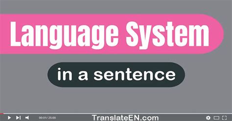 Language System In A Sentence