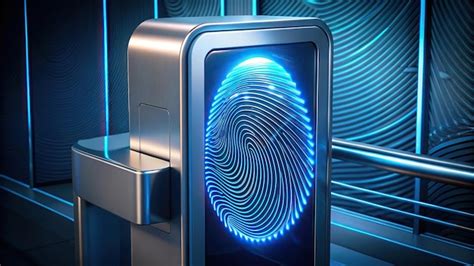Futuristic Biometric Scanner Detecting Fingerprint For High Security