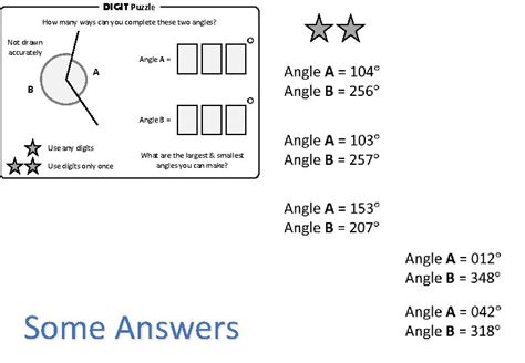 Angles Around A Point Digit Puzzle This Activity